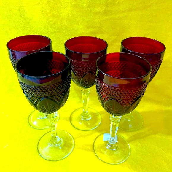 Crystal D’ Arques Durand | Dining | 6 Pc Vintage Ruby Red Luminarc Wine ...